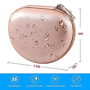 Headphone Case for Picun P26 / for Beats Solo3 2/ for Beats Studio3/ for Elecder i39 On-Ear Headphones More Foldable Bluetooth Wireless Headset (Extra Large) - Rose Gold