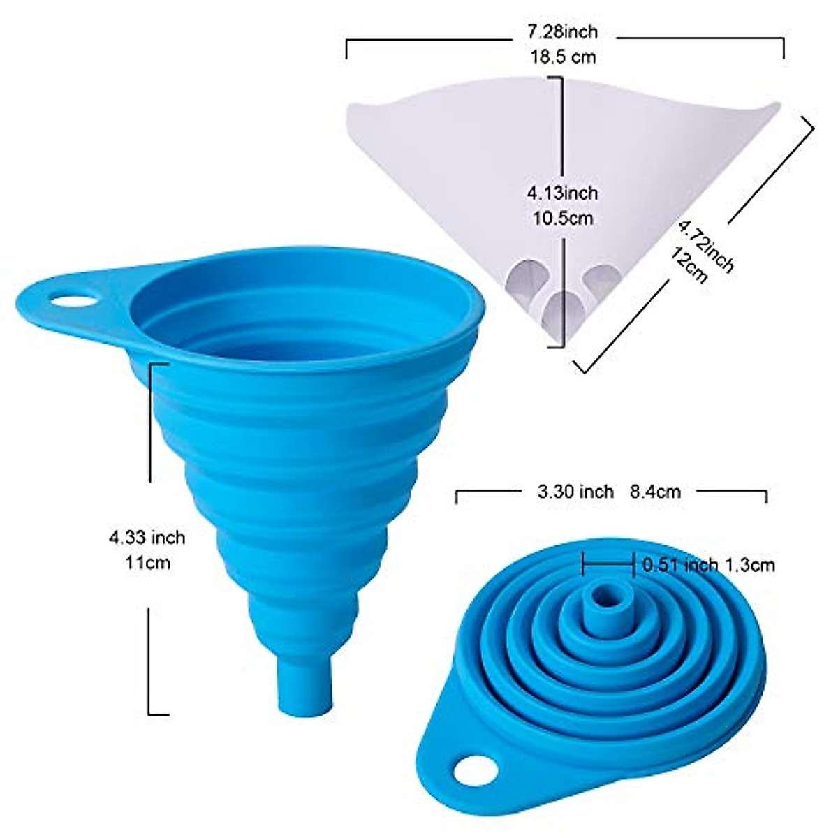 3D Printer Resin Filter Disposable – with Cone Silicone Resin Funnel(Large), Paint Strainer or Resin Strainer kit for uncured Resin Recycling (101)