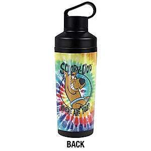 Scooby Doo! OFFICIAL Tie Dye 18 oz Insulated Water Bottle, Leak Resistant, Vacuum Insulated Stainless Steel with 2-in-1 Loop Cap