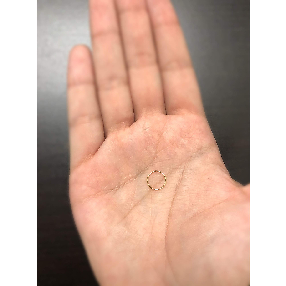 18k Solid Yellow Gold Helix Hoop Cartilage Earrings Piercing or Nose Ring Hoop 9 mm for Teens and Women