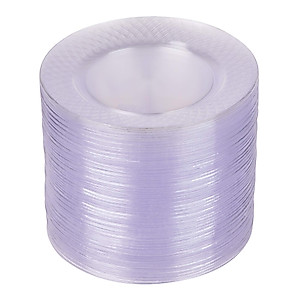 Prestee 100 Clear Plastic Plates, 6.25 Inch Disposable Dessert and Appetizer Plate for Party, Wedding, Catering - Small, Round, Heavy-Duty Platter for Cake and Foods