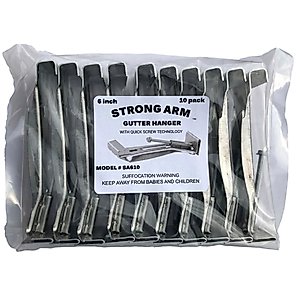 Heavy Duty 6 Inch Hidden Rain Gutter Bracket Hook Hangers with Clip (10 Pack)