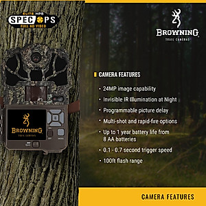 Browning Trail Cameras Spec Ops Elite HP5 - BTC-8E-HP5 - Game Camera, Wildlife Motion-Activated Camera