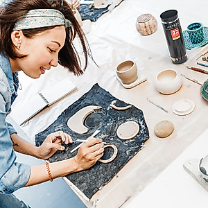 ARTEZA Pottery Tools & Clay Sculpting Tools, Set of 22 Pieces in PET Storage Tube, for Clay, Pottery, Ceramics Artwork & Holiday Crafts