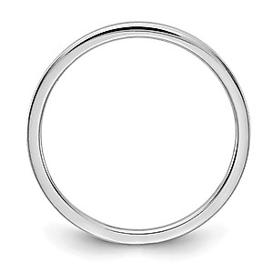 Solid 14K White Gold 1.2mm Flat Stackable Band Thin Wedding Anniversary Ring Size 6.5