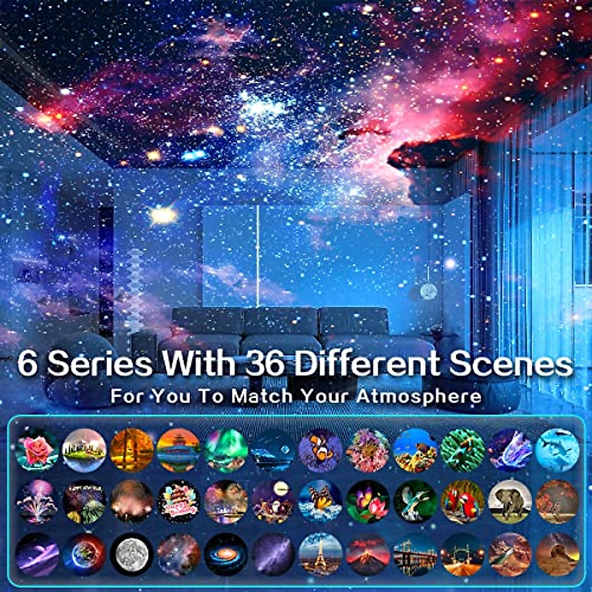 Star Projector, Galaxy Projector for Bedroom, Night Light Projector for Kids Adults Gaming Room, Ceiling, Room Decor (Blue)