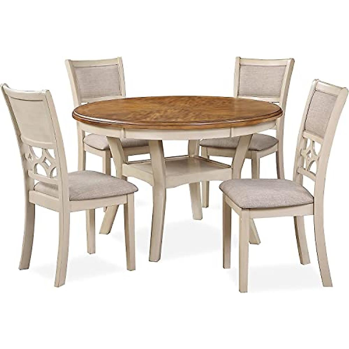 New Classic Furniture Mitchell 5-Piece Dining Set with 1 Table and 4 Chairs, Bisque/Brown