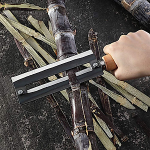 Sugar Cane Peeler Knife, Sugarcane Peeling Kinfe Stainless Steel Paring Potato peelers Peeler Carbon Steel Sugar Cane Peeling Cutter with Wooden Handle (As Shown)