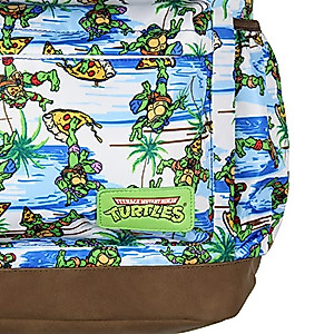 INTIMO Teenage Mutant Ninja Turtles TMNT Pizza Fun School Travel Backpack With Faux Leather Bottom