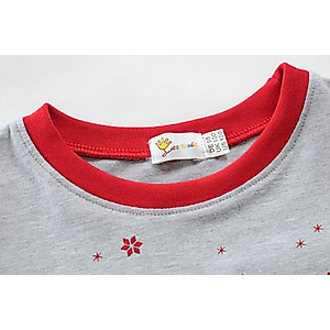 Little Boys Girls Christmas Pajamas Set Long Sleeve Sleepwear 100% Cotton Reindeer Pajama Toddler Kids Pjs for Boy Jammies Holiday Clothes Sets Size 3T