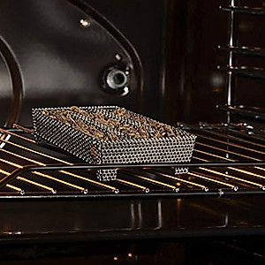 Buzzlett 12 Hours Pellet Maze Smoker Tray, Perfect for Hot or Cold Meat, Cheese, Fish and Pork Smoking, 5" x 8"