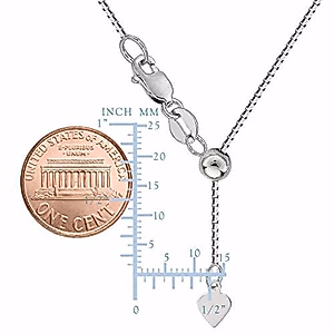 The Diamond Deal 10k SOLID Yellow or White Gold 0.7MM Adjustable Box Chain Necklace For Pendants And Charms (Adjustable upto 22") Jewelry For Women