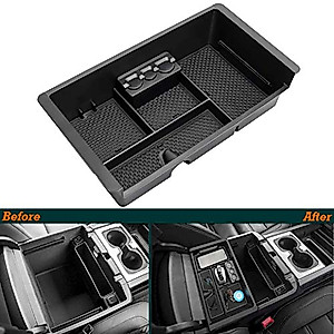 Center Console Organizer Fit for 2015-2020 Chevy Tahoe/Suburban/GMC Yukon|2014-2018 Chevrolet Silverado/GMC Sierra 1500, 2500/3500HD(2015-2019), Armrest Storage Box Tray with Coin Holder, 22817343…