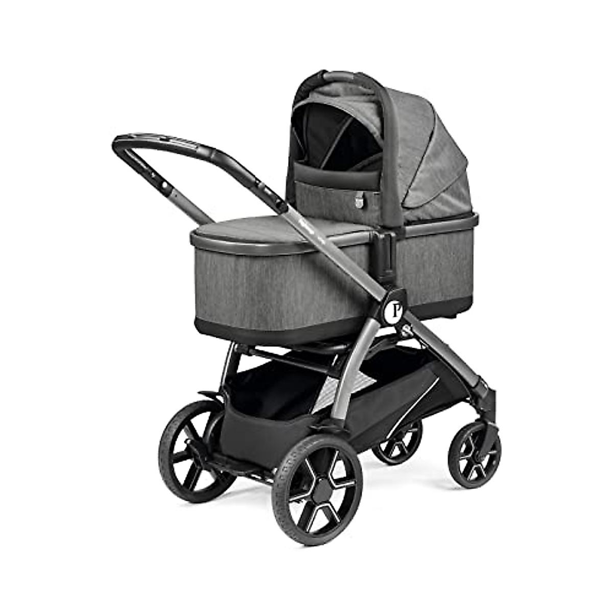 Peg Perego Ypsi Travel System - Includes Ypsi Lightweight Reversible Stroller and Primo Viaggio 4-35 Nido Infant Car Seat - Made in Italy - Atmosphere (Grey)
