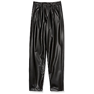 The Drop Women's @signedblake Black Vegan Leather Pleated Pants, M