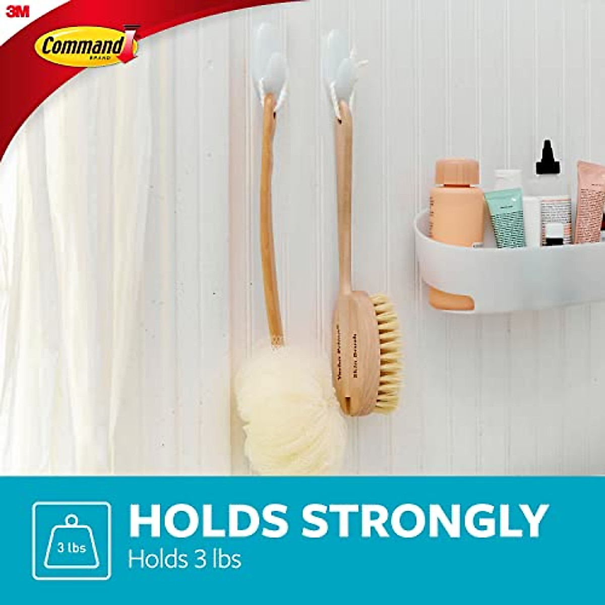 Command BATH18-6ES Organize Damage-Free Bath Towel Hook Value Pack, Medium, Frosted