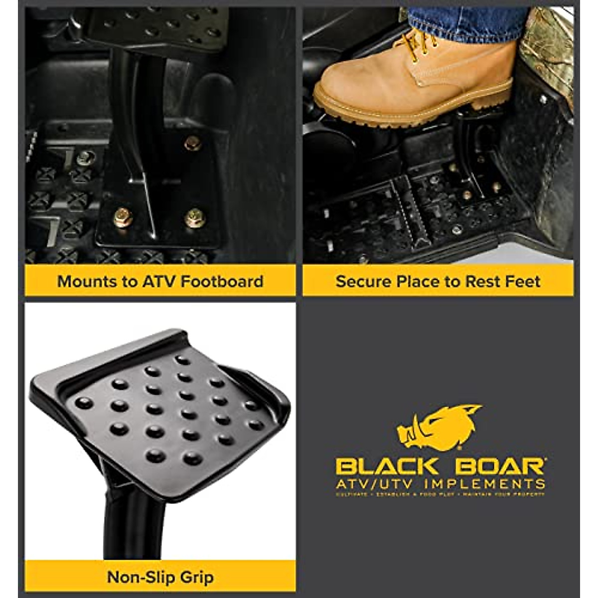 Black Boar Camco ATV Rear Lounger Foot Pedestal | 8-3/8-inches Tall x 4-inches Wide | Set of 2 (66017)