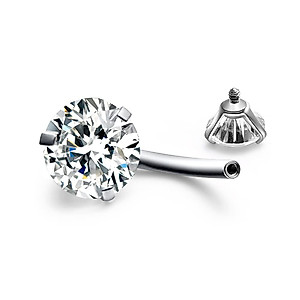 FECTAS 14g Belly Button Rings Surgical Steel CZ Petite Navel Ring for Women Body Piercing Jewelry Petite select Barbell Len 6mm 8mm 10mm 12mm Silver