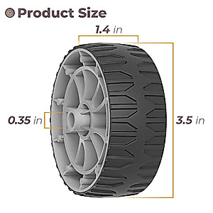 Cooler Replacement Wheels - 3.5 Inch Rollers for Igloo 28/52 qt Coolers, Compatible with Ice Cube, Black, 2 Pack