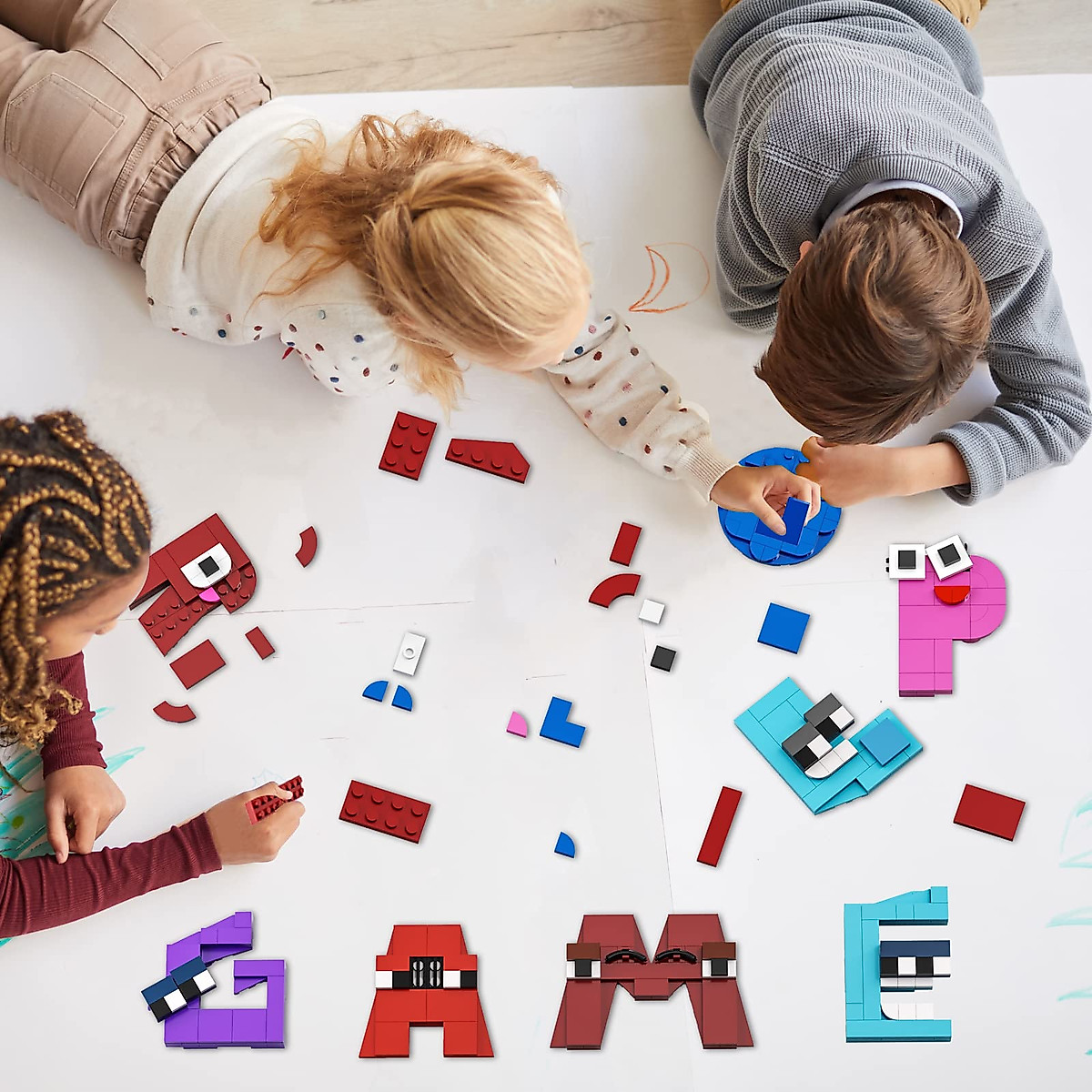 Lingtoolator habet Letter Lore Building Blocks Set, A-Z Alphabets Education Toys ABC Alphabet Learning Toys, ABC Learning for Toddlers Alphabet Knowledge Building Bricks for Boys Girls (943 pcs)