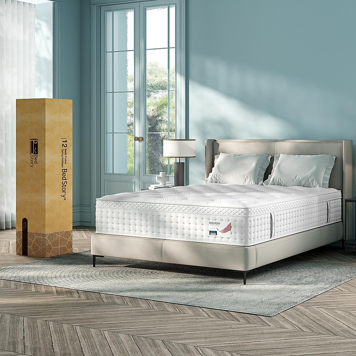 BedStory Queen Mattress 12 Inch, Deep Sleep Mattress Extra Lumbar Support - Medium Firm Mattress - Memory Foam Hybrid Mattress Euro Top, Fiberglass Free - No Odor - 365 Night Trial - Forever Warranty