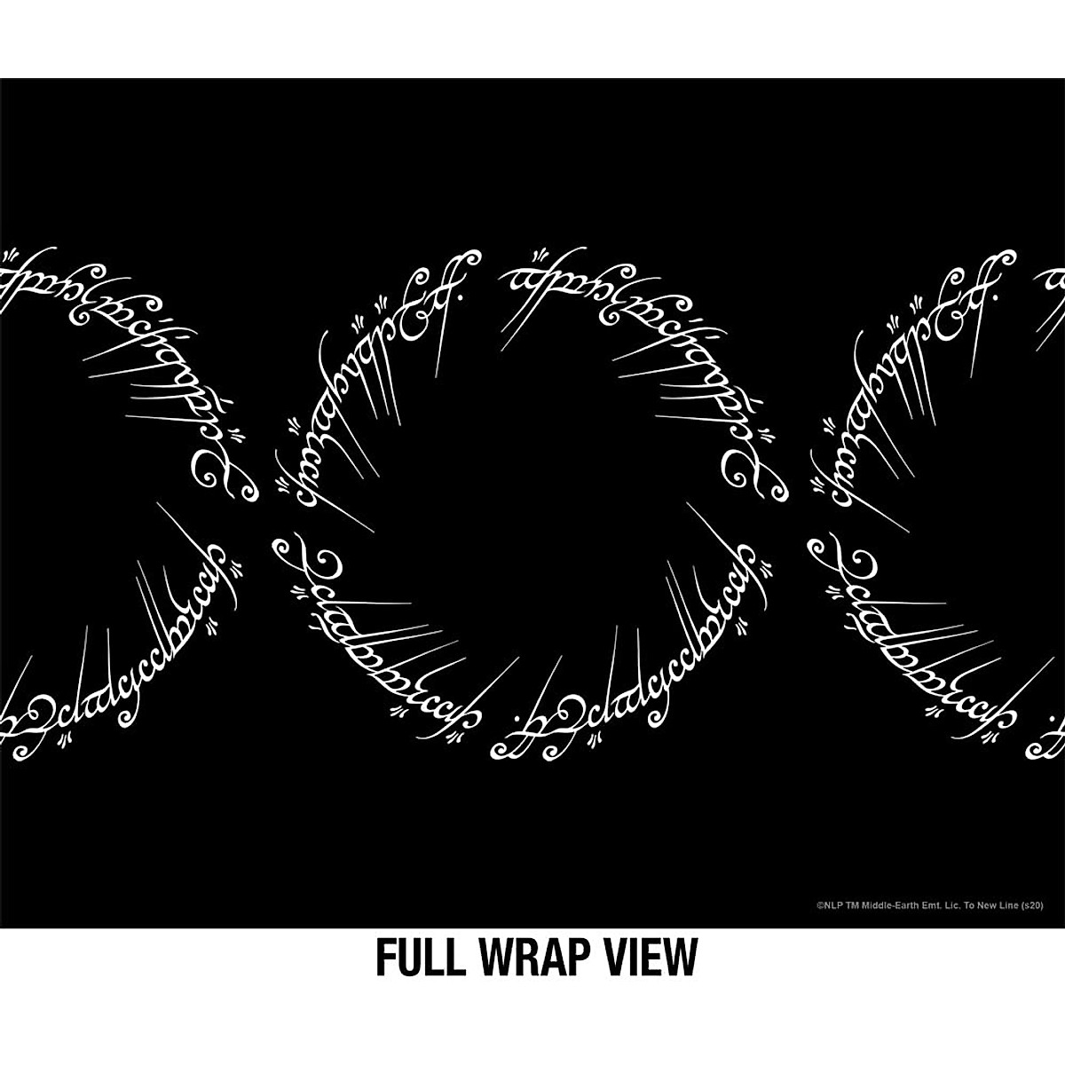 Lord of the Rings OFFICIAL Mordor Script 24 oz Insulated Canteen Water Bottle, Leak Resistant, Vacuum Insulated Stainless Steel with Loop Cap, Black