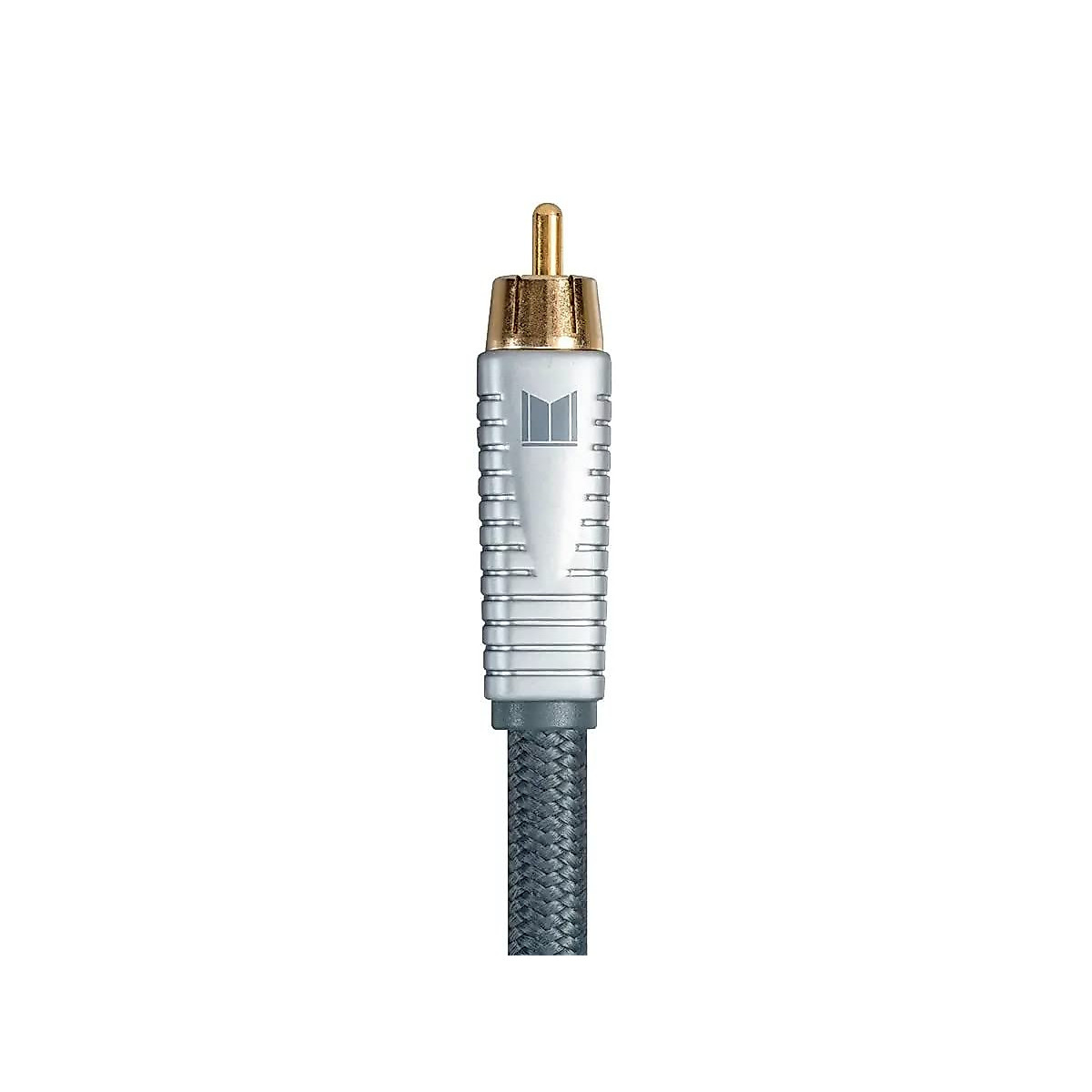 Monolith RCA Cable - 24K Gold Plated Connectors, AL foil, OFC Copper Braided Shield, 6 Feet, Silver