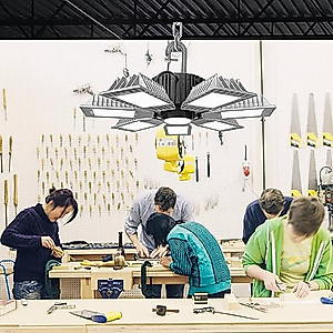 300W LED shop light, 6500K, 1000W Eq- Ultra-Bright high Bay for workshop, 30000lm Plug-in with Hanging Hook, Safety Rope - Ideal for Garage, Warehouse, Residential Barn, Factory, Workshop Lighting