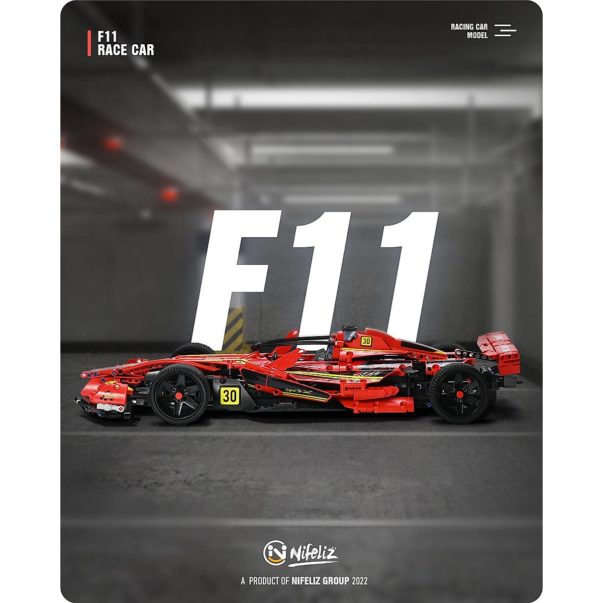 Nifeliz F11 Race Car Building Kit and Engineering Toy, Adult Collectible Technique Building Kit, 1:8 Scale Racing Car Model for Men Teens (1321 PCS)