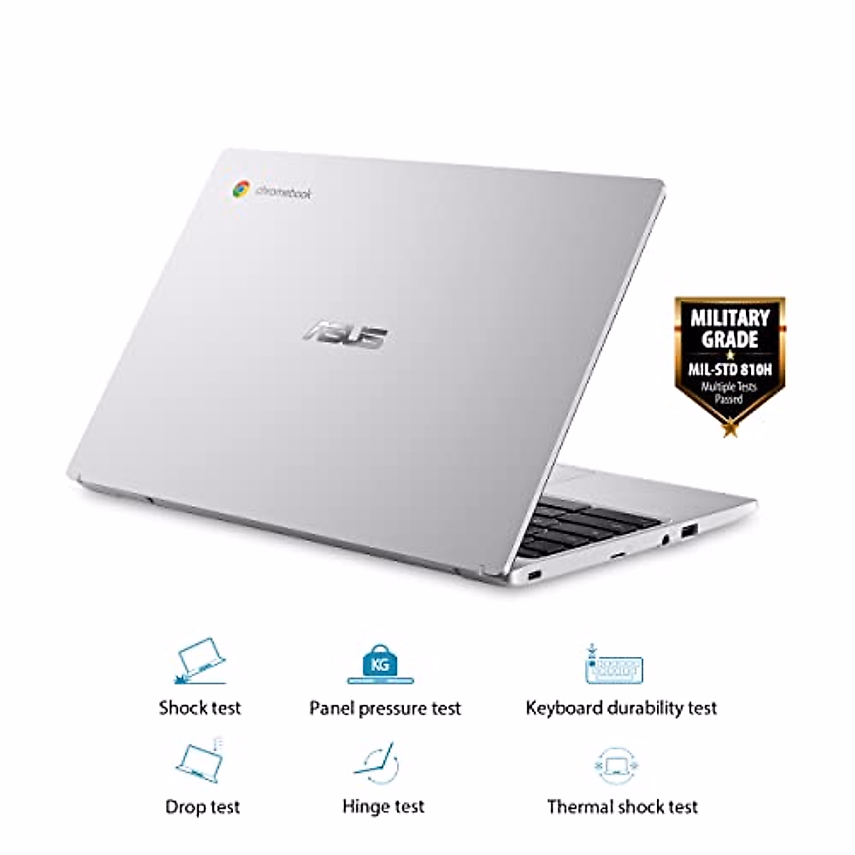 ASUS Chromebook CX1, 11.6" HD NanoEdge Display, Intel Celeron N4020 Processor, 64GB eMMC, 4GB RAM,Military Grade Standard  Chrome OS, Transparent Silver, CX1101CMA-DB44