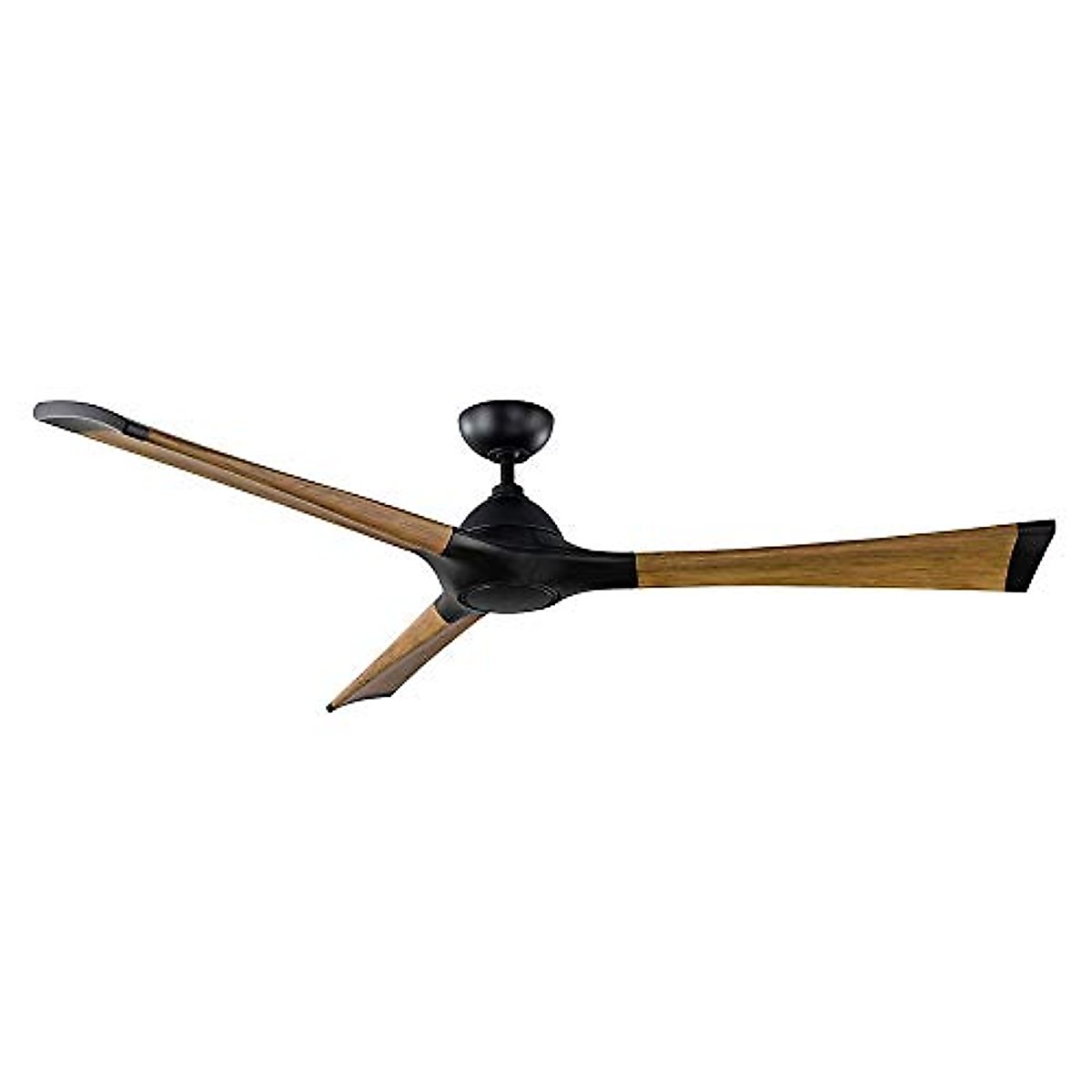 Woody Smart Indoor and Outdoor 3-Blade Ceiling Fan 72in Matte Black Distressed Koa with 2700K LED Light Kit and Wall Control works with Alexa, Google Assistant, Samsung Things, and iOS or Android App