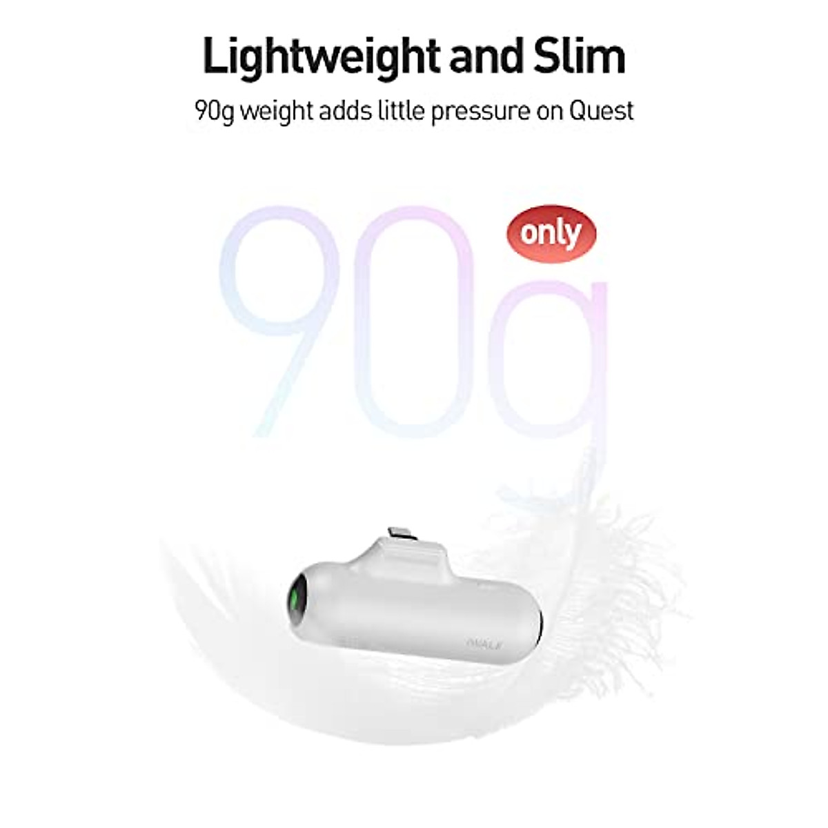 iWALK Linkpod Play Battery Pack Specially Designed for Oculus Quest 2, 4500mAh Extended Power Accessories for VR Headset,Lightweight Head Strap Power Bank Compatible with Meta Quest 2 and Quest,White