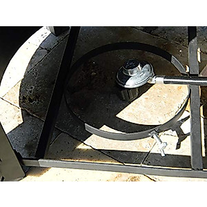 Hiland AFP-TTR Tile top 40,000 BTU Propane Fire Pit, Round, Bronze,Beige, Black