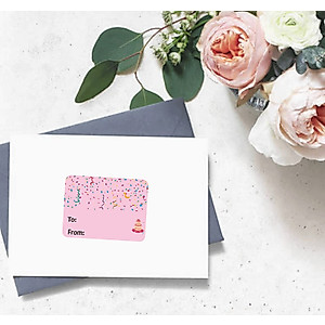 Happy Birthday Gift Tags Name Tags Stickers 1.5 x 2 Inch - Rectangle Christmas to from Labels Present Stickers Festival Birthday Stickers for Kids Party Favors Envelope Packages Seals 300 Pcs