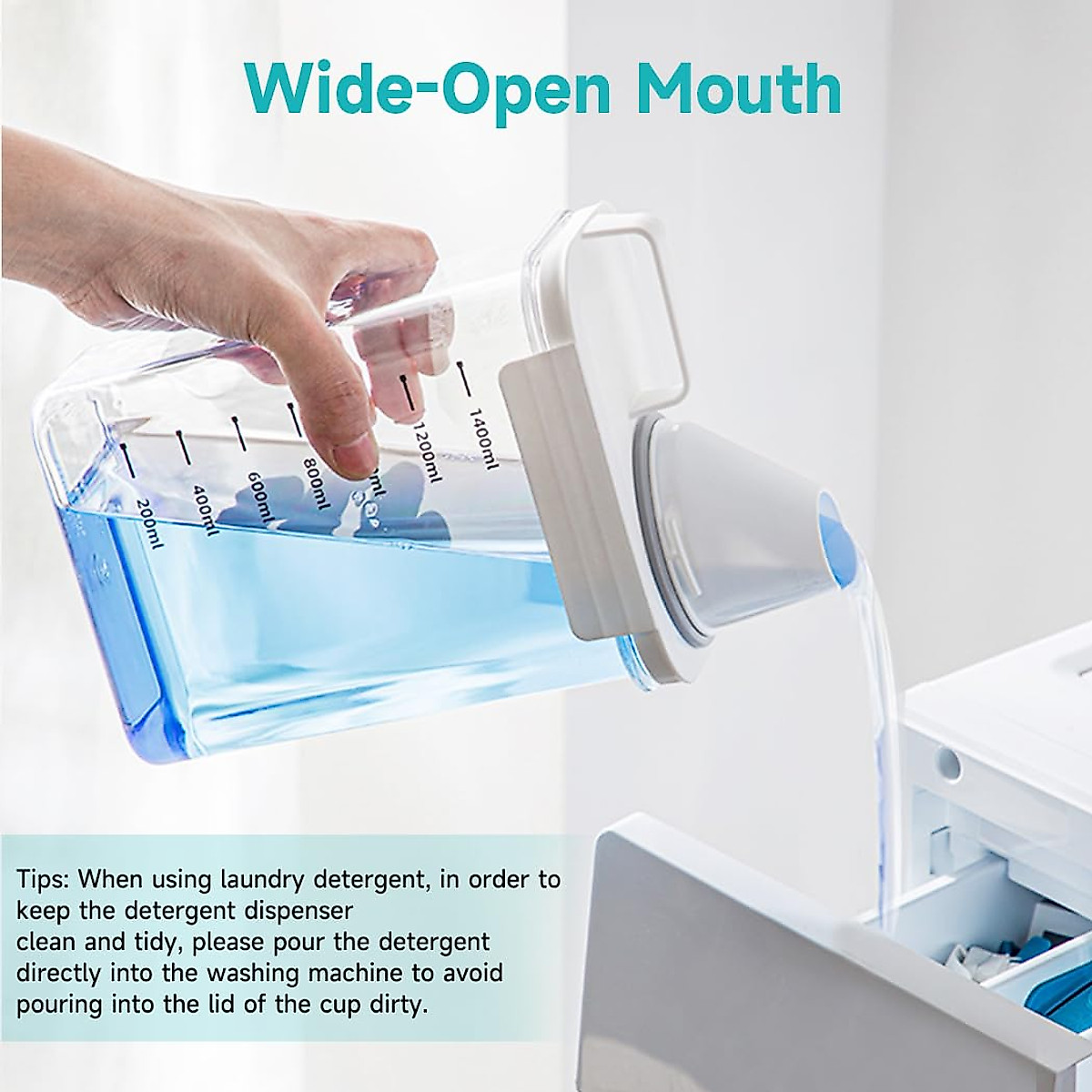 Tokokimo Laundry Detergent Dispenser, Laundry Powder Container, Laundry Scent Booster Beads Dispenser for Laundry Room Organization and Storage, Suitable for Powder, Laundry Detergent