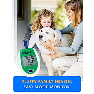 eBmonitor eBpet Blood Glucose Monitor System - Dogs and Cats Glucose Monitoring Kit 25 Blood Glucose Test Strips Lancing Device, Battery, 26 Gauge Sterile Lancets, and Carrying Case, Animal Care, Easy Switch between dogs and cats