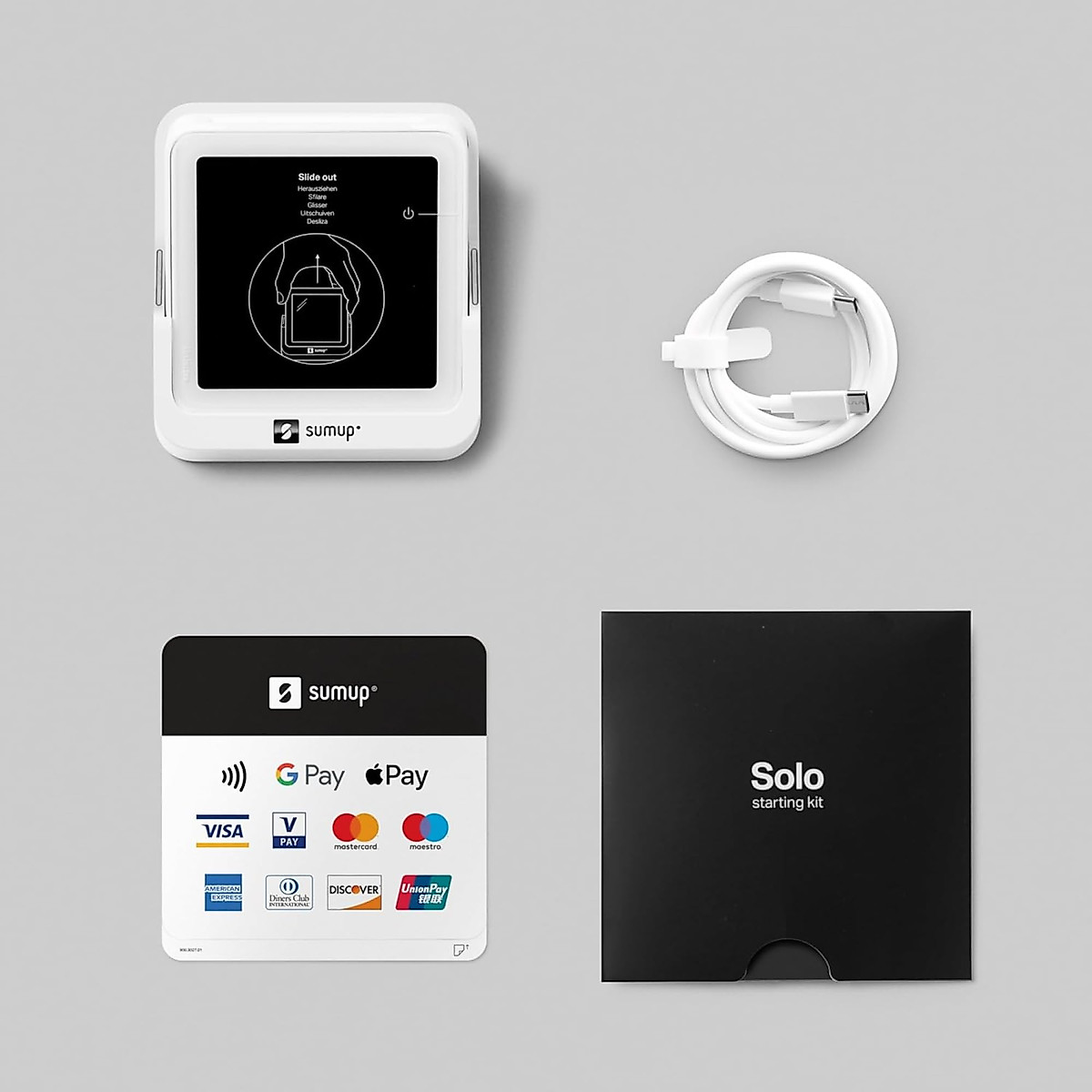 SumUp Solo Credit Card Payment Card Reader with Charging Station. Full Touch-Screen Interface with Free SIM Card and Mobile Data (SumUp Solo)