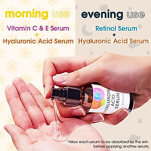 INTRODUCTORY OFFER - Retinol Serum for Face - Vitamin C Face Serum with Hyaluronic Acid Serum for Face, Retinol Face Anti Aging Serum, Vitamin C Serum for Face, Glow Face Serum for Women 3x1 fl GLEOW