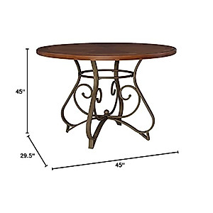 Powell Hamilton Dining Table, Cherry, 45 in x 29.5 in x 45 in
