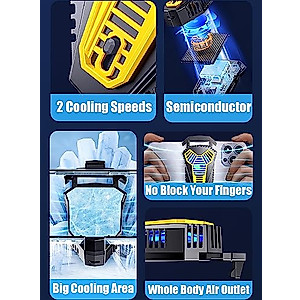 Semiconductor Phone Cooling Fan, Phone Cooler for iPhone Android Smartphones, Mobile Phone Radiator Heatsink (with 9 Finger Sleeves)