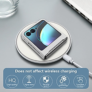 Yuanjing for Moto Razr 40 Ultra case (Screen Protector Included) Thin Hard PC Phone case for Moto Razr 40+ (White)