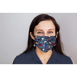 Nurse Hero Denim, 100% Cotton, Double Layer, Washable & Reusable, Non-Medical Face Mask…