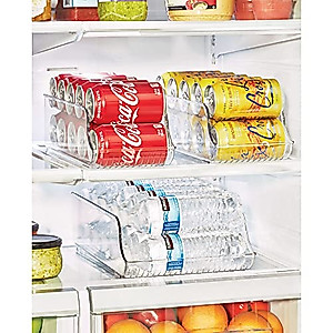 iDesign (Set of 3 Linus Beverage Bin Set, Clear, 3 Count