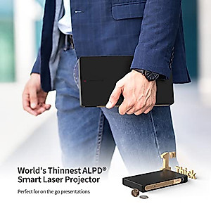 WEMAX Go Advanced Portable Smart Laser Projector, 1080p Mini Projector, 4K Support, Stream Netflix, Built-in Battery, Auto Keystone, Bluetooth 5.0, Perfect for Mobile Business, Outdoor Night Movies