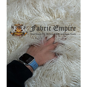 Fabric Empire 2.3oz Faux Curly Yak Fur Fabric 3.5" Long Pile Japanese Yarn / 58" Wide/Sold by The Continuous Yard (Latte Cream)