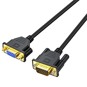 UV-CABLE VGA Extension Cable, VGA Cable Male to Female 6 Feet (VGA 15 Pin), SVGA Male to Female HD15 Monitor Video Adapter Cable Support 1080P Full HD for Laptop, PC, Projector, HDTV, Display