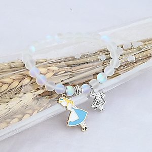 UJIMS Alice Bracelet Wonderland Movies Inspired Gifts Alice Fans Jewelry for Best Friend Rabbit Alice Cartoon Merchandise (Ace Bracelet)