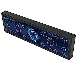 8.8 Inch Mini Monitor, 1920X480 Resolution CPU GPU Data Temperature Display, PC CPU Data Secondary Monitor, Customizable Screen Layout Function Support for RPi for Linux for