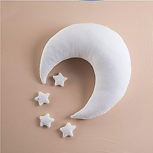 gzqirun Baby Posing Pillow Newborn Photography Props Beans Moon Stars Pillow Photo Shooting Set 5 Count (Pack of 1), White