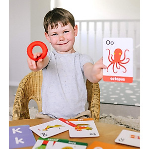 Curious Columbus Montessori Felt Letters and ABC Flash Cards - Lowercase Large Alphabet Letters for Toddlers and Educational Flashcards for Preschool. Felt Letter Set and Montessori Baby Flash Cards